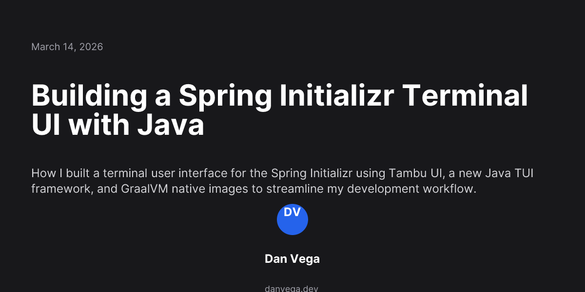 Building a Spring Initializr Terminal UI with Java