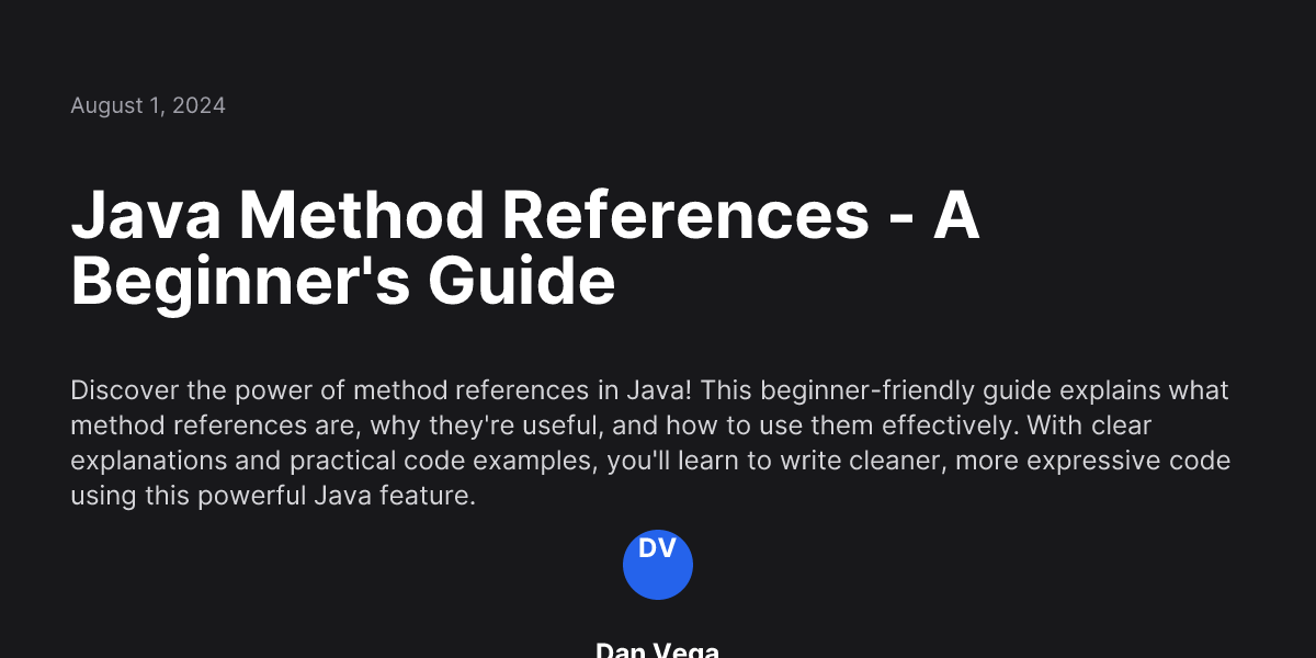 Java Method References - A Beginner's Guide