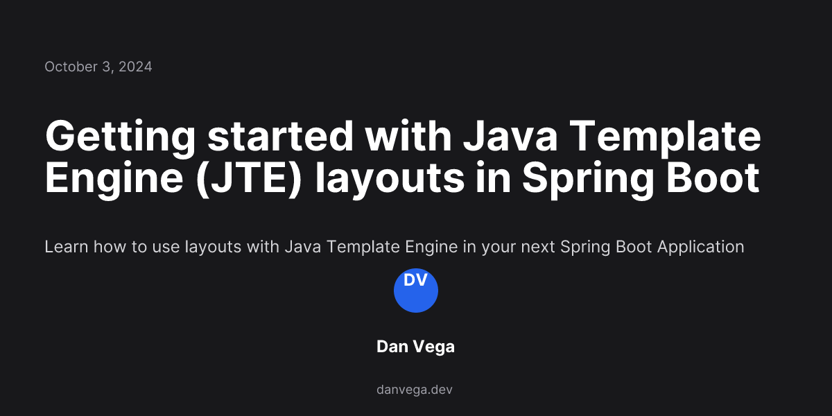 Getting started with Java Template Engine (JTE) layouts in Spring Boot