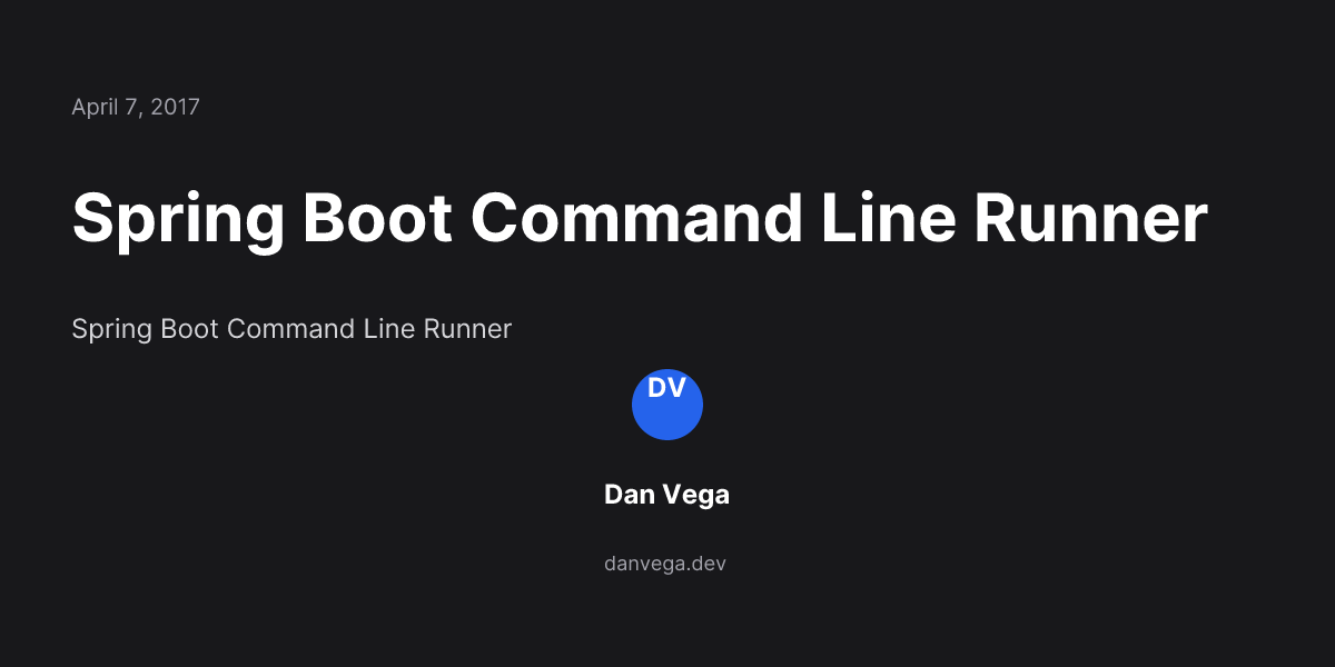 Spring Boot Command Line Runner
