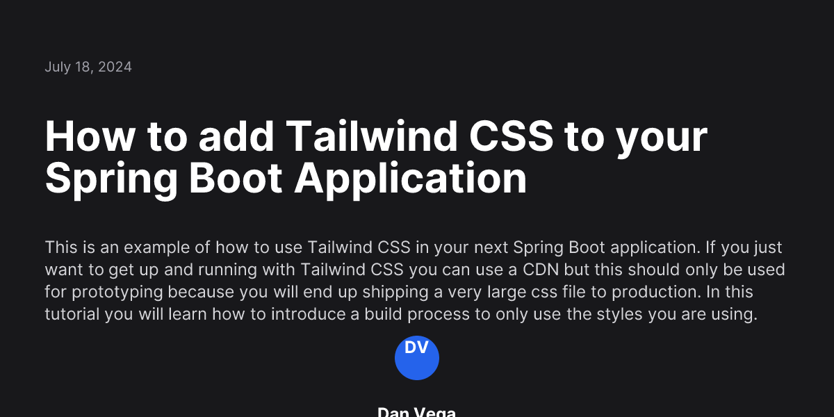 How to add Tailwind CSS to your Spring Boot Application