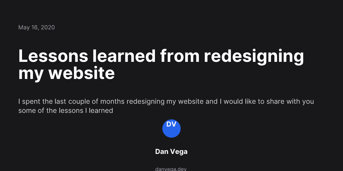 Lessons learned from redesigning my website
